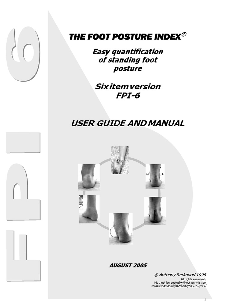 FPI Manual Formatted August 2005v2 | PDF | Foot | Anatomical Terms Of ...