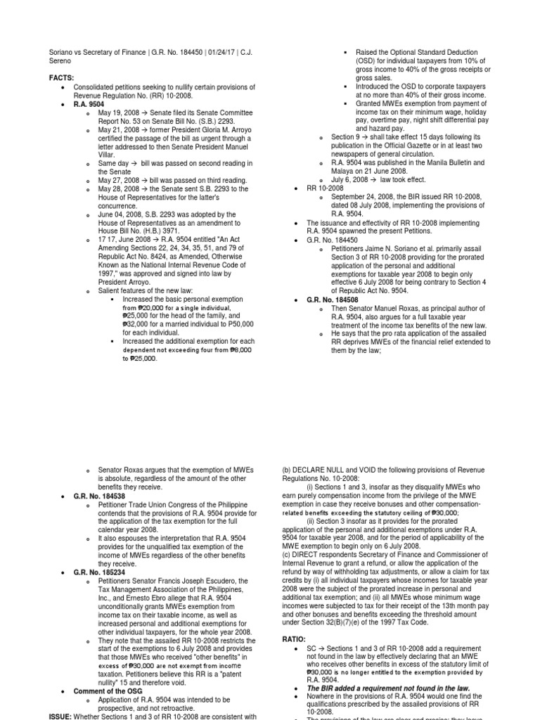 Soriano Vs SOF | PDF | Wage | Employment