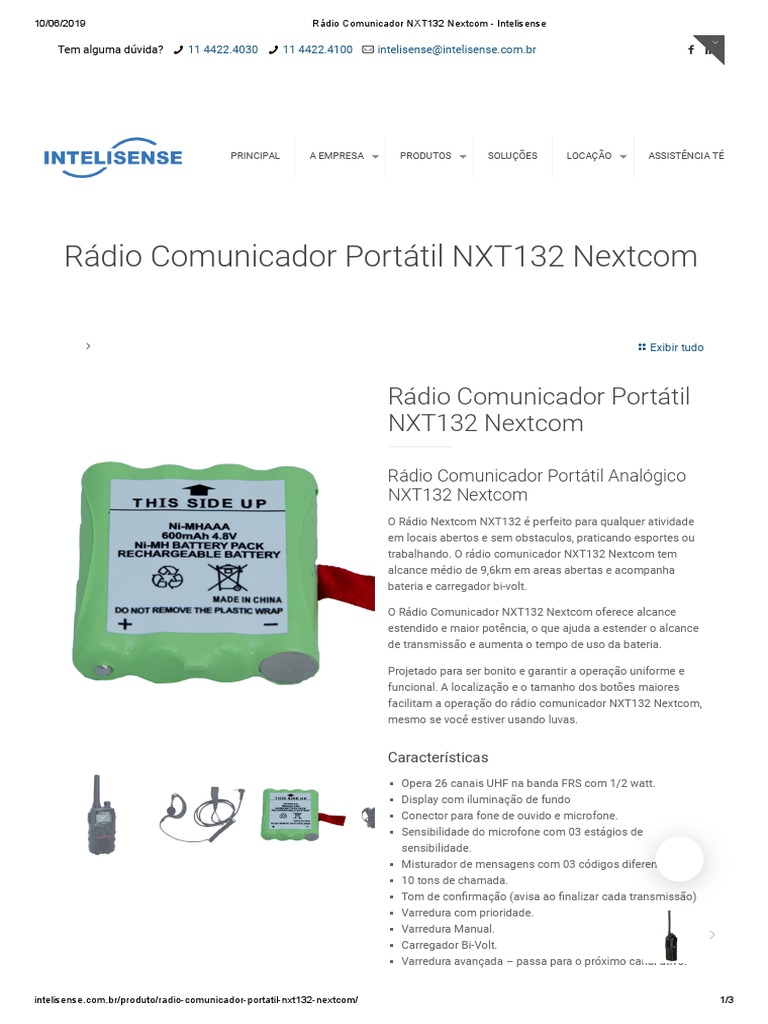 Rádio Comunicador NXT132 Nextcom - Intelisense | PDF | Computação e ...
