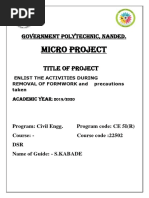 Minimum Striking Times for Formwork | PDF | Civil Engineering | Masonry