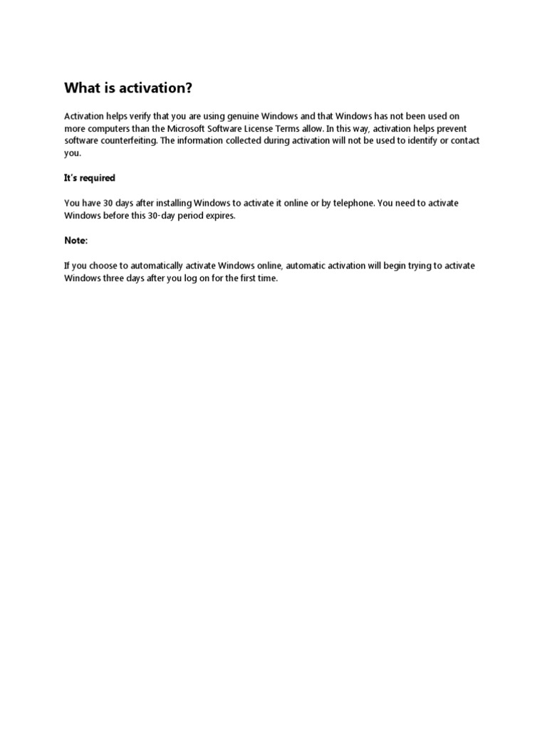 Help What Is Activation | PDF