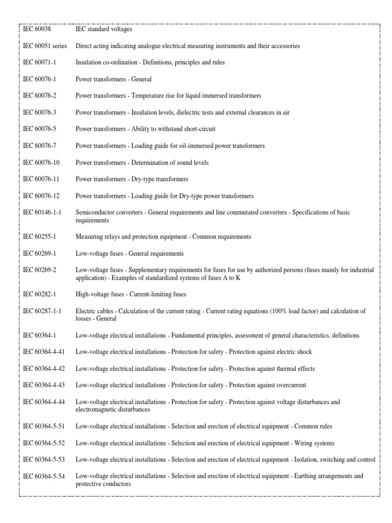 Iec 60038 | PDF | Electrical Wiring | Fuse (Electrical)
