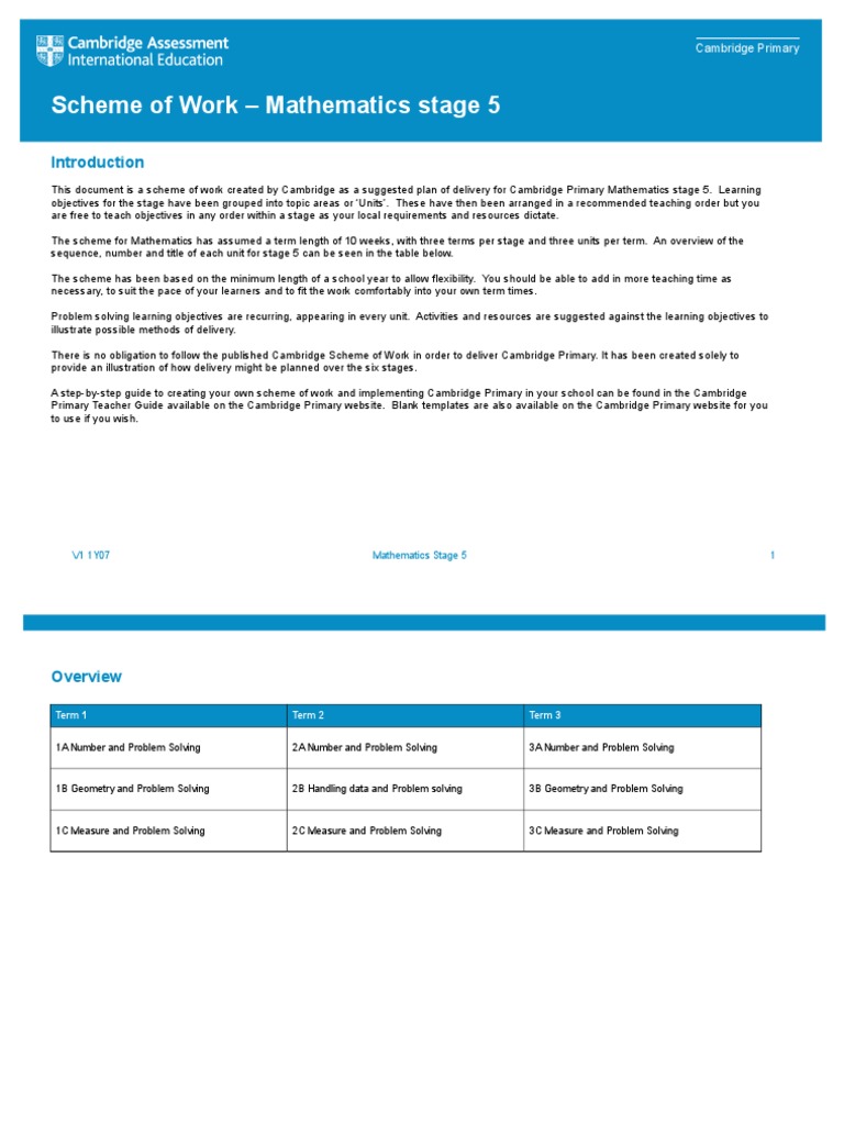 Maths Stage5 SOW v1 July11 tcm142-353884 | PDF | Litre | Measurement