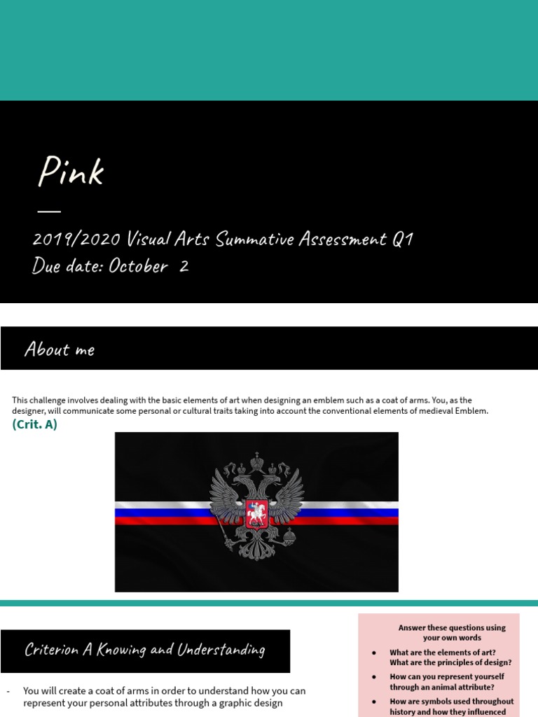 Pink Wachirapaet - 2019 2020 g7 Visual Arts Summative Assessment q1 2 | PDF | Graphic Design ...