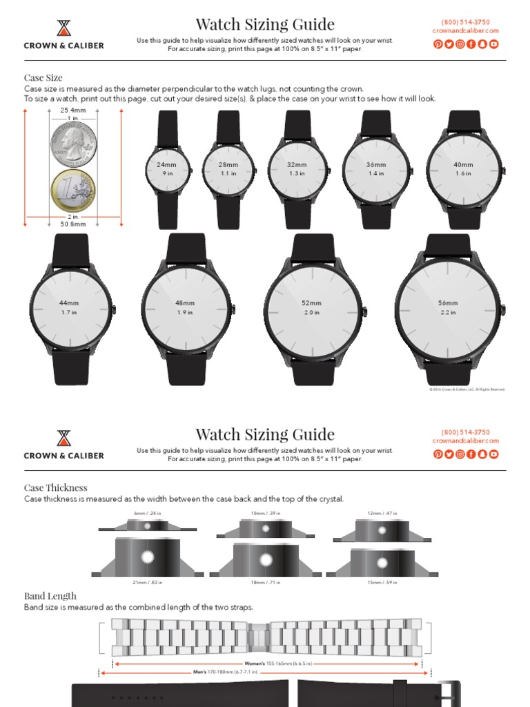 Watch Sizing Guide: Case Size | PDF