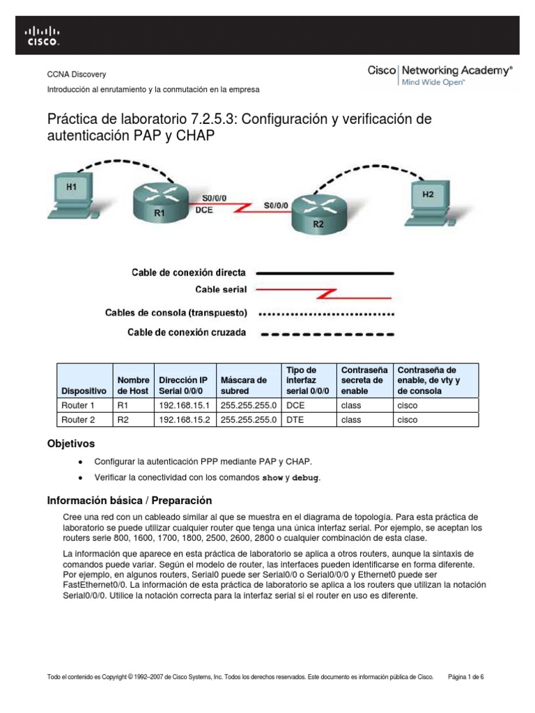 Lab Pap Chap | PDF | Enrutador (Computación) | Redes