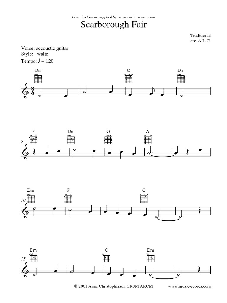 Trad Scarborough Fair Keyboard PDF | PDF