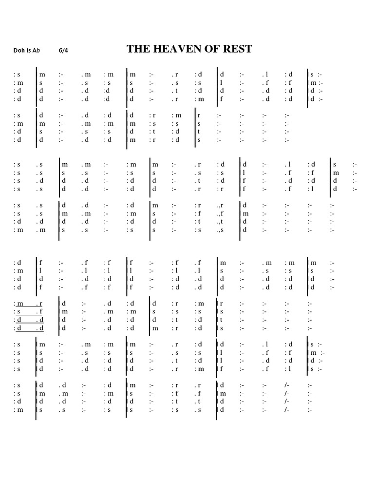 Music Sheet for "The Heaven of Rest" | PDF