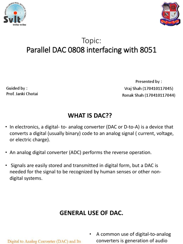 Topic: Parallel DAC 0808 Interfacing With 8051 | PDF | Digital To ...