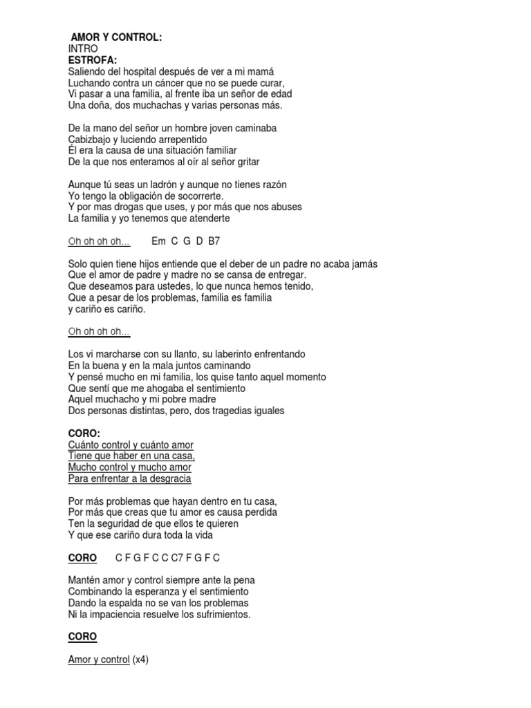 Amor y Control-Cumbias | PDF | Cocina, comidas y vino | Poesía