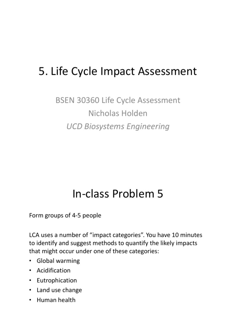 Life Cycle Impact Assessment PDF | PDF | Life Cycle Assessment | Air Pollution