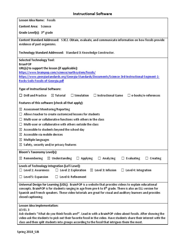 02 Instructional Software Lesson Idea Template | PDF | Behavior ...
