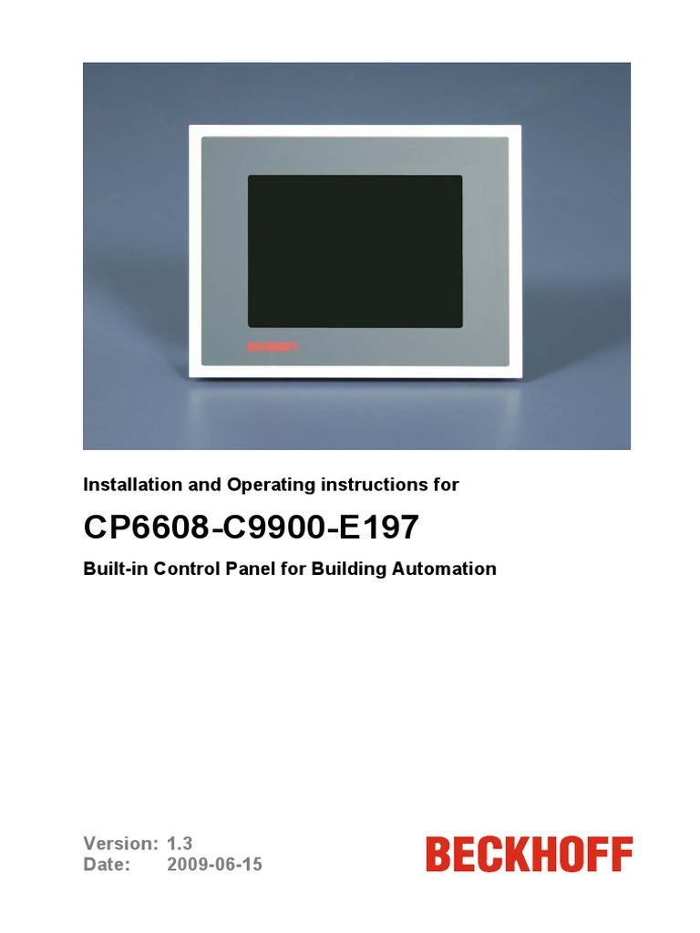 CP6608-C9900-E197: Installation and Operating Instructions For | PDF | Electrical Connector ...