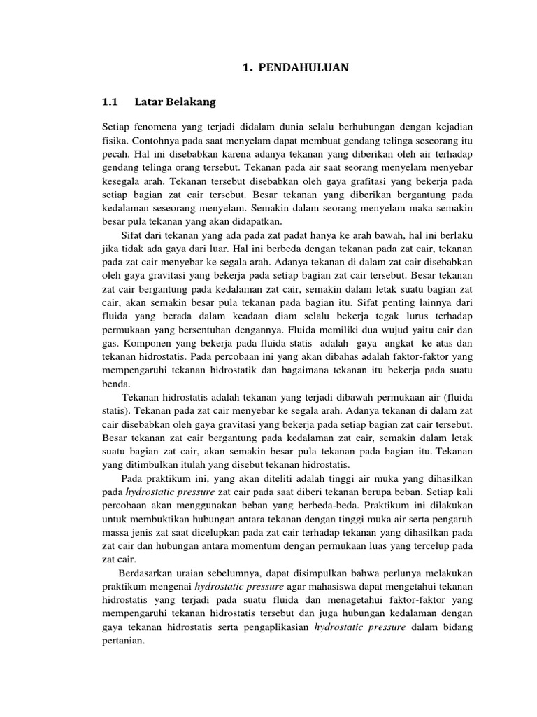 Laporan 1 Mekflu | PDF