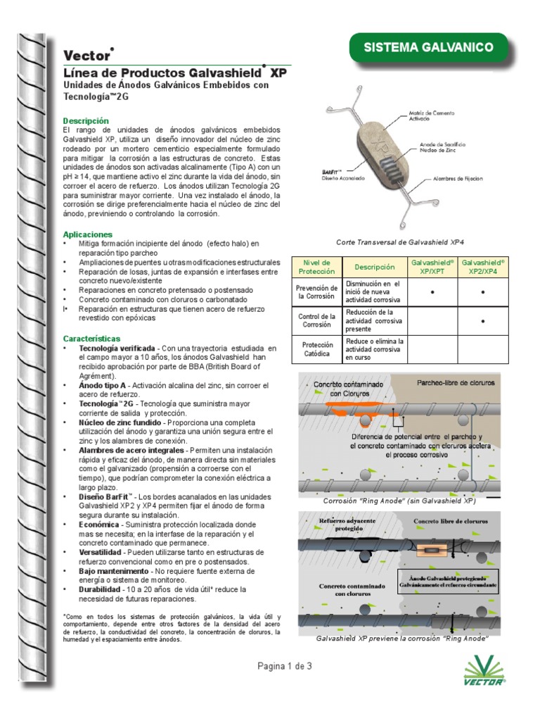 1059S-2013Feb22 Spanish Galvashield XP, XPT, XP2, XP4 Data Sheet | PDF ...