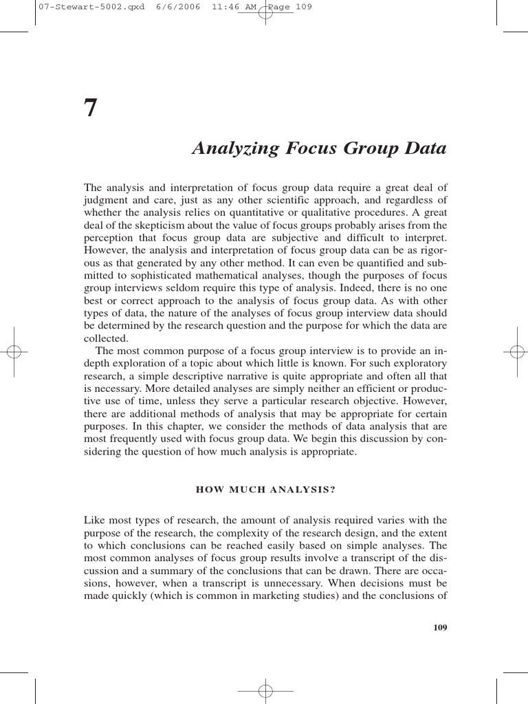 Analyzing Focus Group Data | PDF | Data Analysis | Qualitative Research