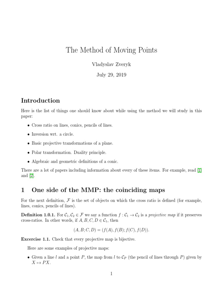 Method of Moving Points Explained | PDF | Projective Geometry | Triangle