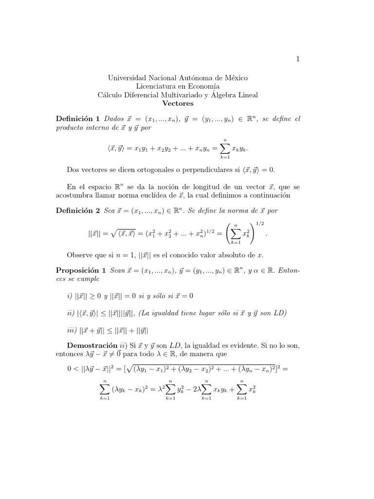 Calculo Vectorial | PDF | Vector Euclidiano | Álgebra abstracta