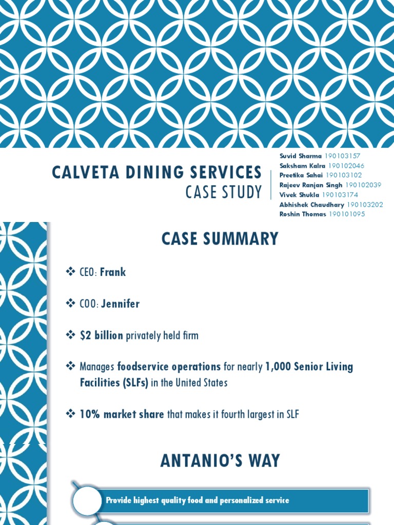 Calveta Dining Services | PDF | Competitive Advantage | Organizational ...