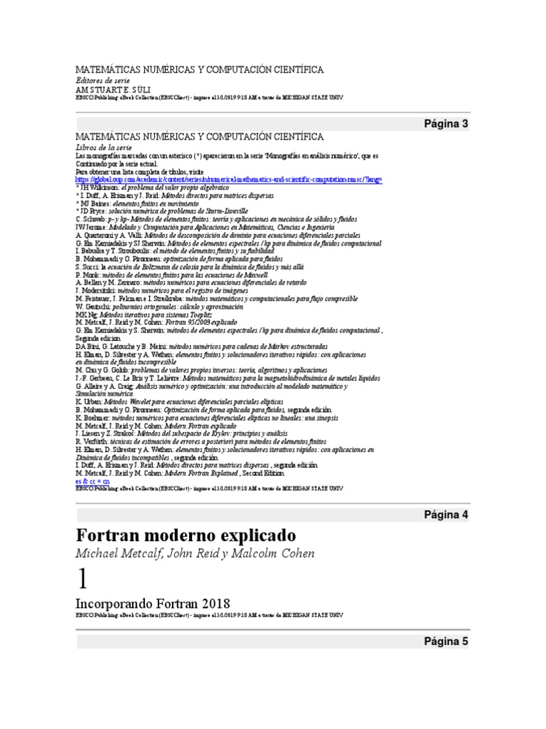 Fortran Español | Descargar gratis PDF | Análisis numérico | Método de elementos finitos
