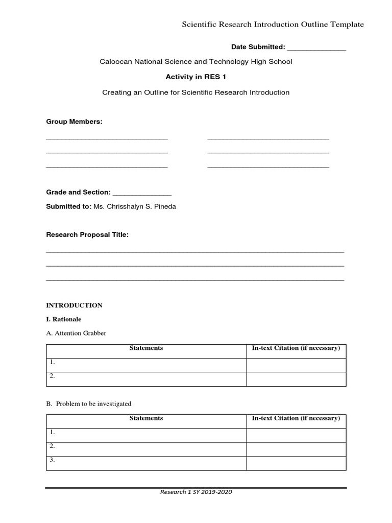 Activity Research Introduction Format | PDF | Citation | Scientific Method