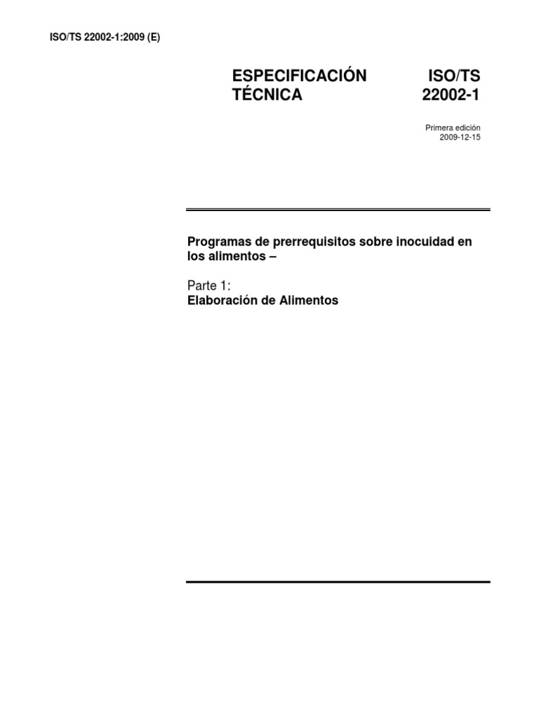 Iso 22001 | PDF | Organización internacional para la estandarización | Agua