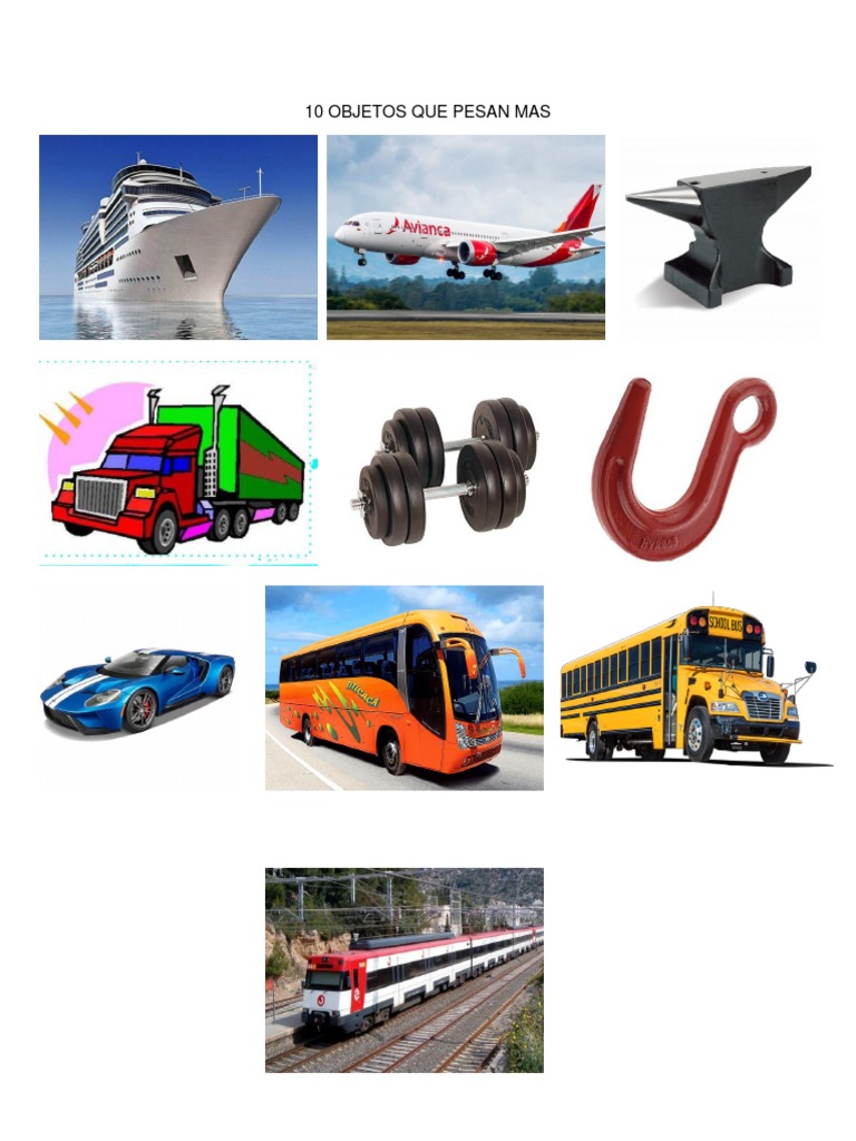 10 Objetos Que Pesan Mas Y 10 Objetos Que Pesan Menos | PDF