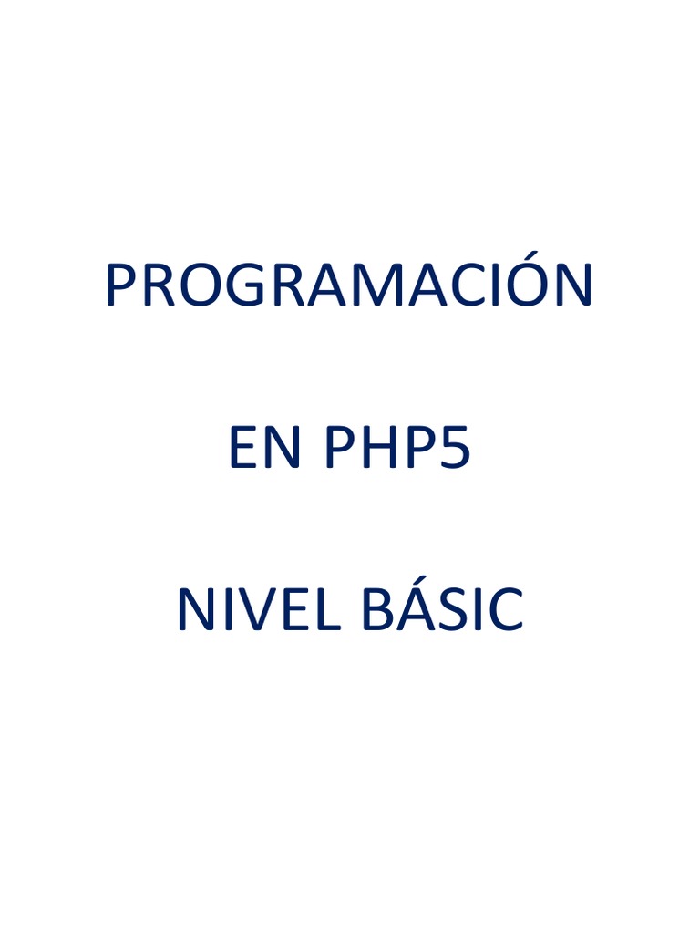 PHP5 Basico | PDF | Php | Servidor web
