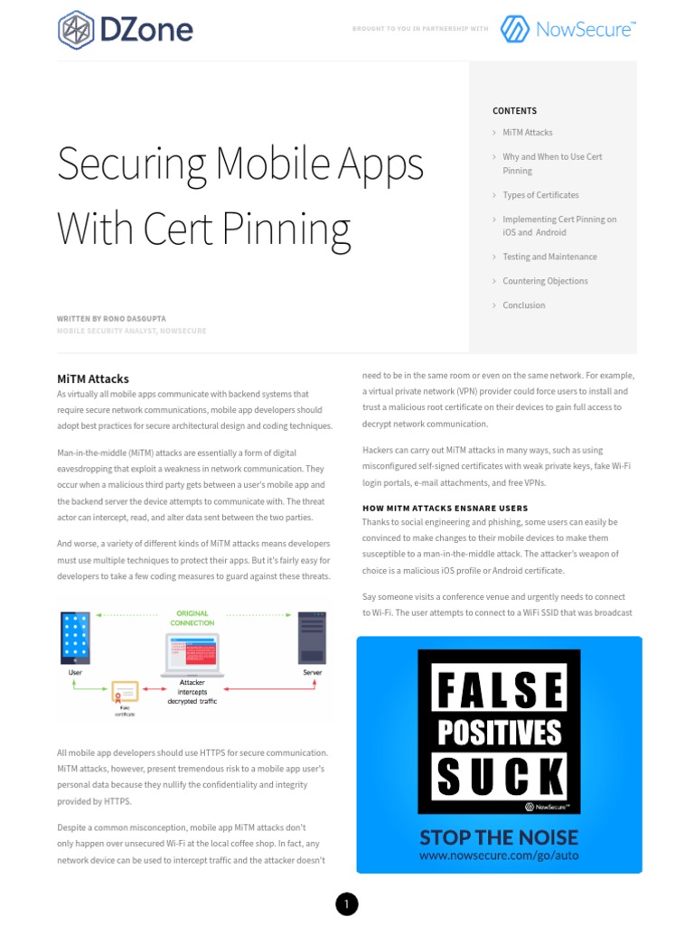 DZone - Securing Mobile Apps With Certificate Pinning | PDF | Public ...