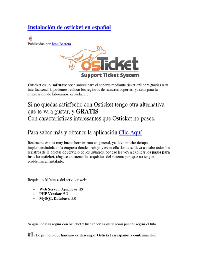 Instalación de Osticket en Español PDF | PDF | Servidor HTTP Apache ...