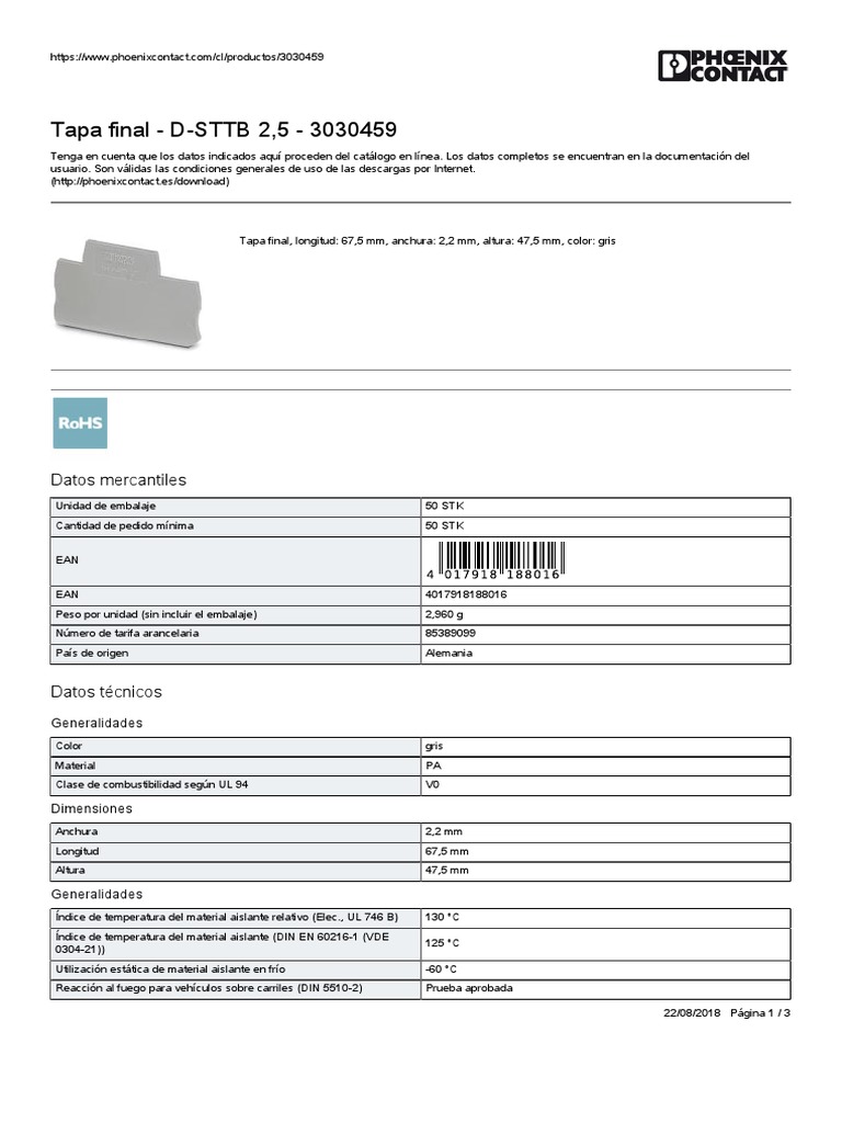 Tapa Final - D-STTB 2,5 - 3030459: Datos Mercantiles | PDF ...