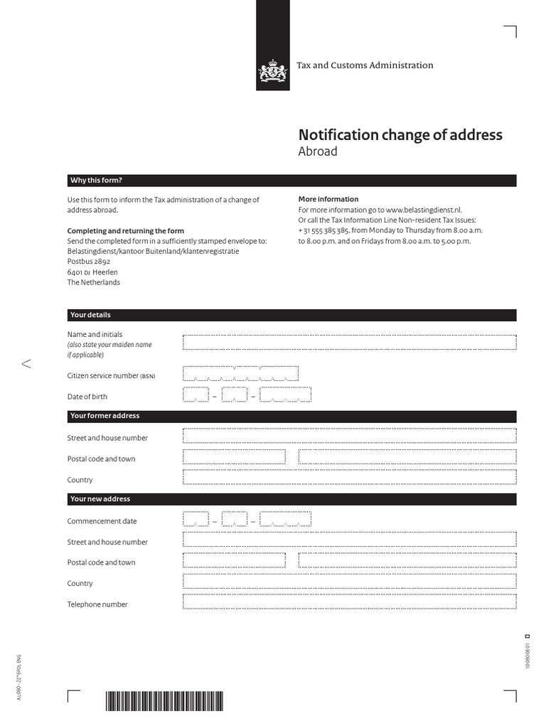 Change of Address Notification Form | PDF | Philately | Public Services