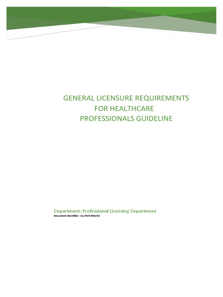 Healthcare Professional Licensure Guide | PDF | Professional ...