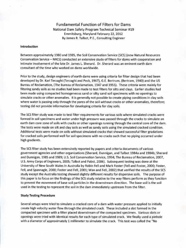 Fundamentals Functions of Filters For Dams | PDF