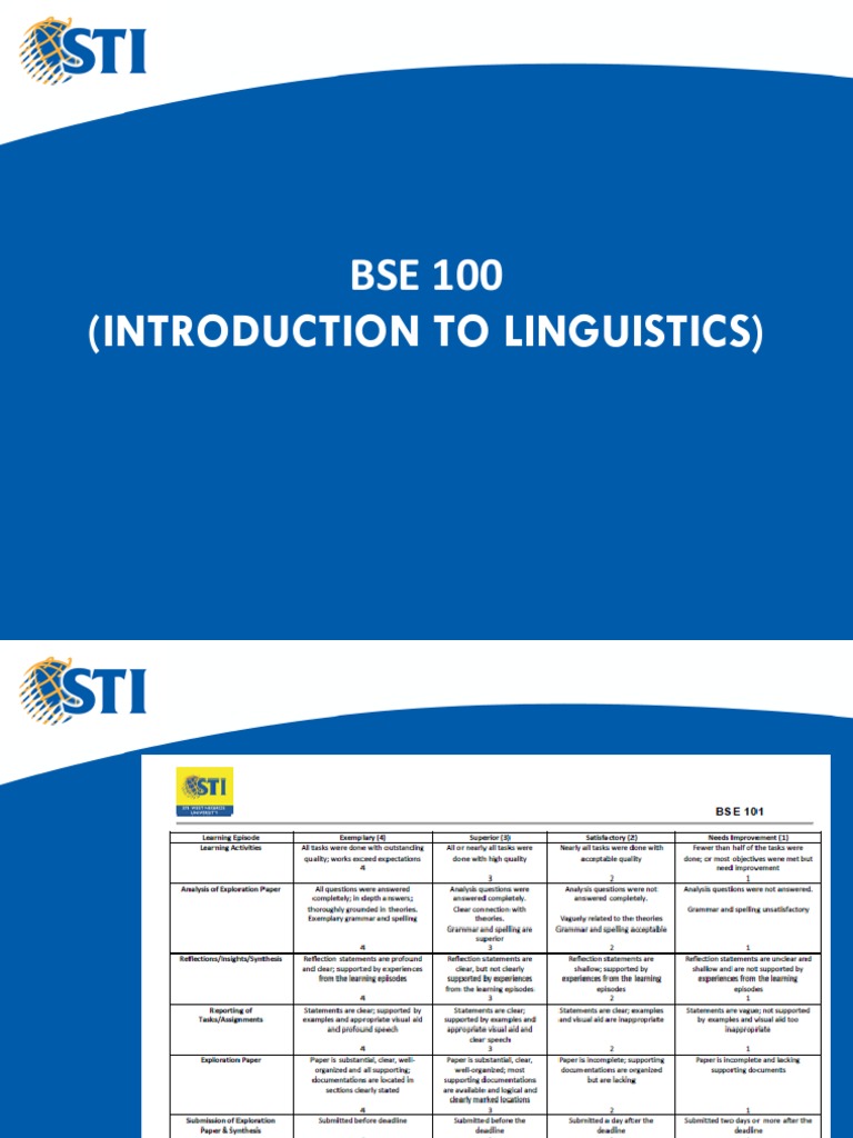 BSE 100 (Introduction To Linguistics) | PDF