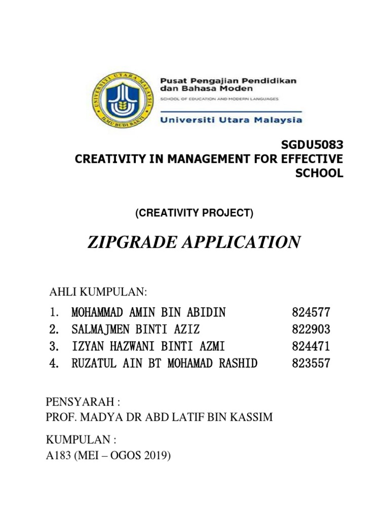 Zipgrade Application: SGDU5083 Creativity in Management For Effective School | PDF | Career & Growth