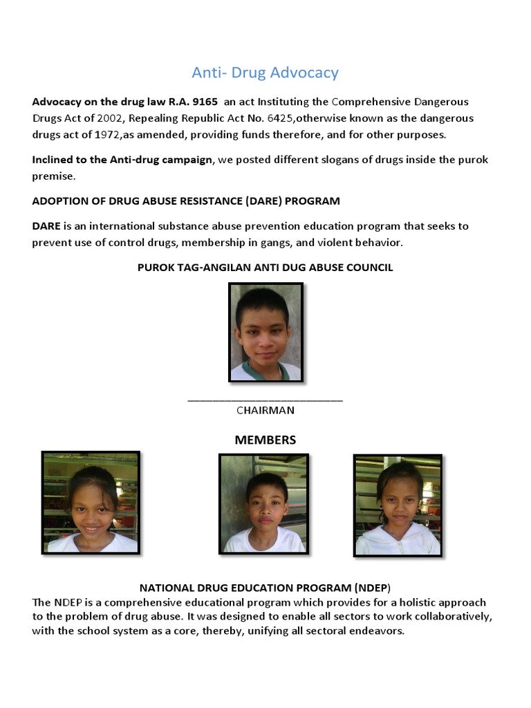 Anti-Drug Advocacy and Education Programs | PDF