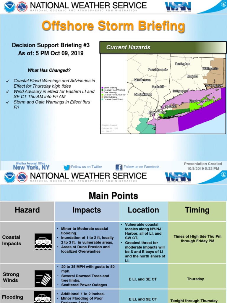 Offshore Storm Briefing: Decision Support Briefing #3 As Of: 5 PM Oct ...