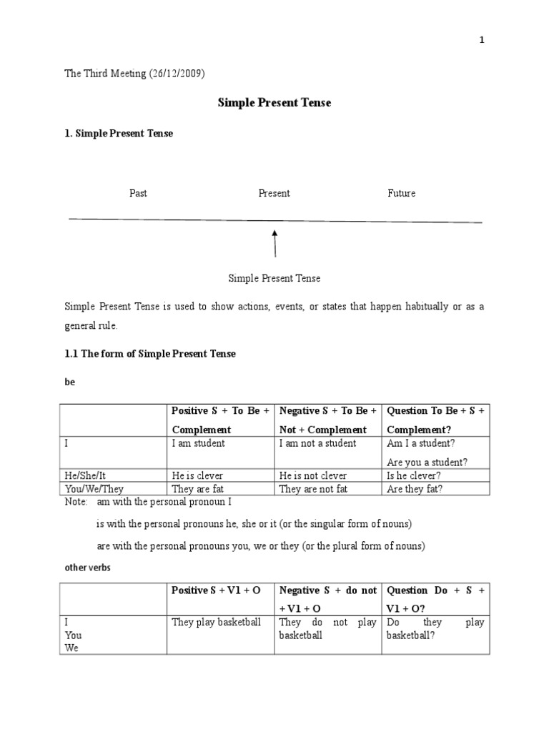 Simple Present Tense | PDF | Grammatical Tense | Plural