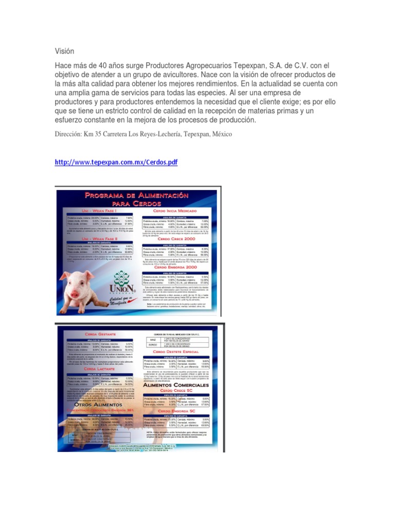Productores Agropecuarios Tepexpan: Calidad | PDF | Cocina, comidas y vino