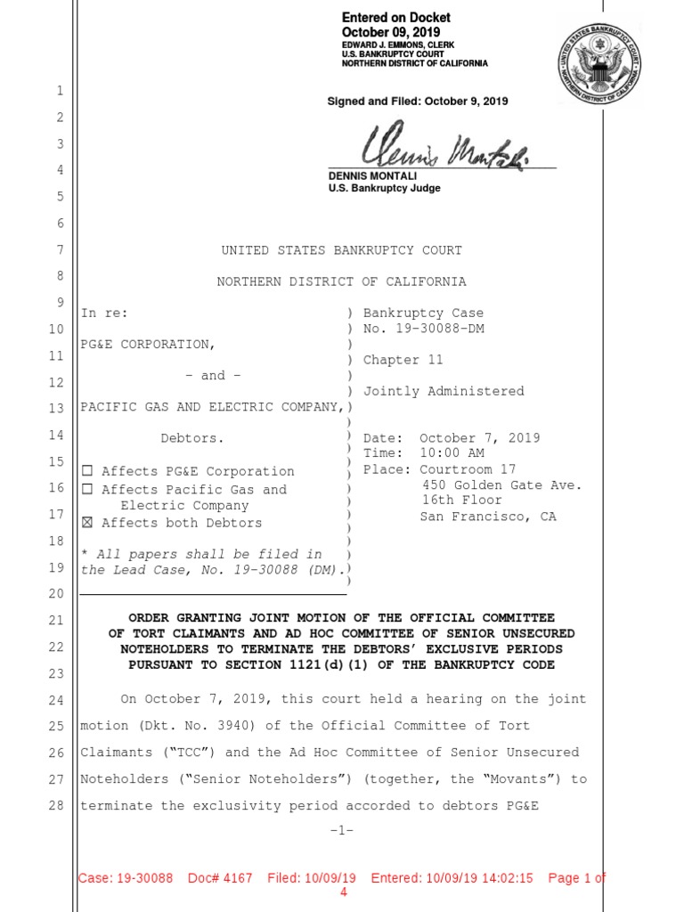 Judge To Consider Competing PG&E Bankruptcy Proposal | PDF | Bankruptcy ...