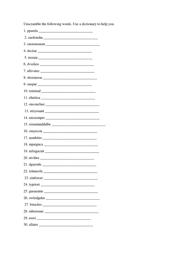 Vocabulary Exercises | PDF