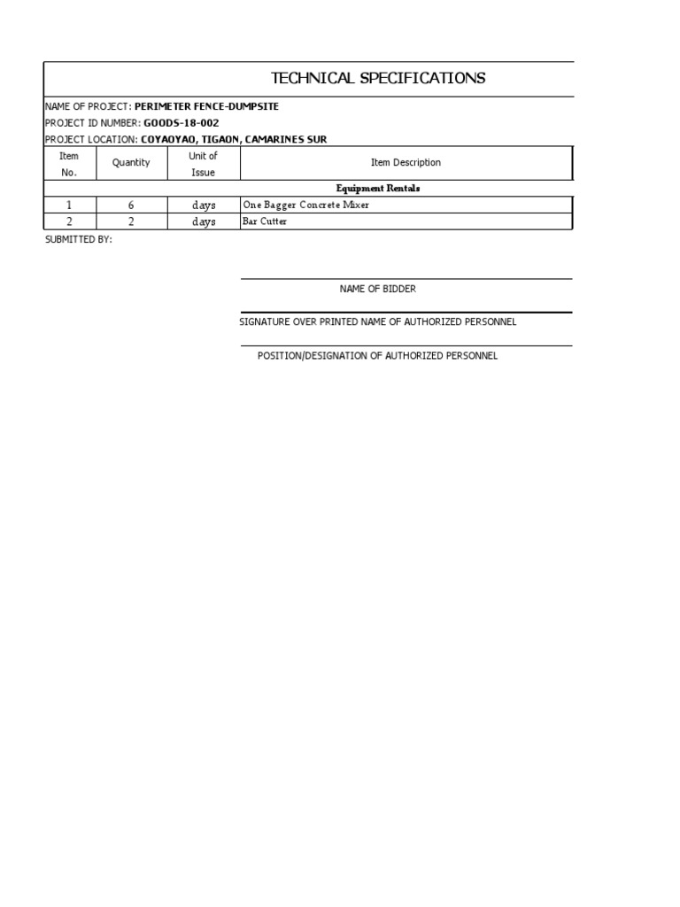 Technical Specifications PDF | PDF | Concrete | Civil Engineering