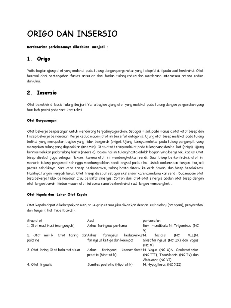 Origo Dan Insersio | PDF