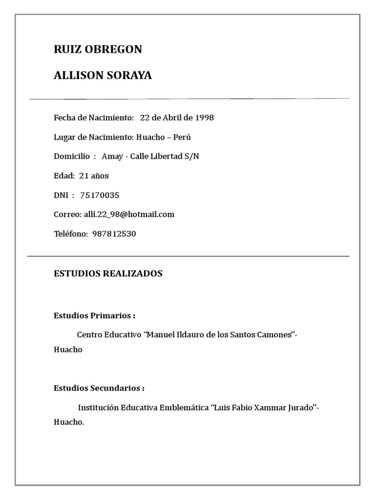 Curriculum Vitae 22 (Modificado) | PDF