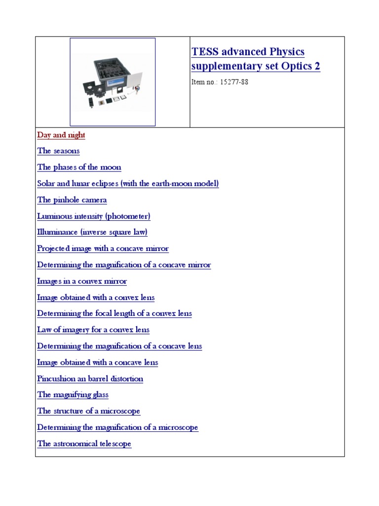 Guia Phywe | PDF | Lens (Optics) | Optics