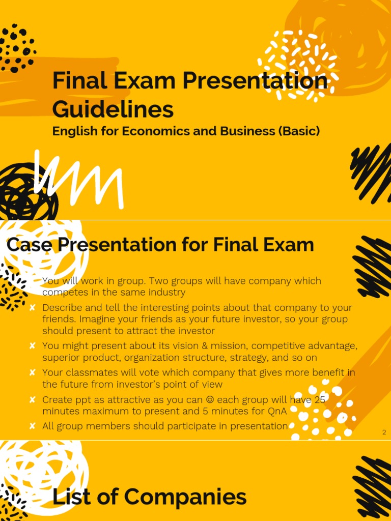 Final Exam Presentation Guidelines PDF | PDF