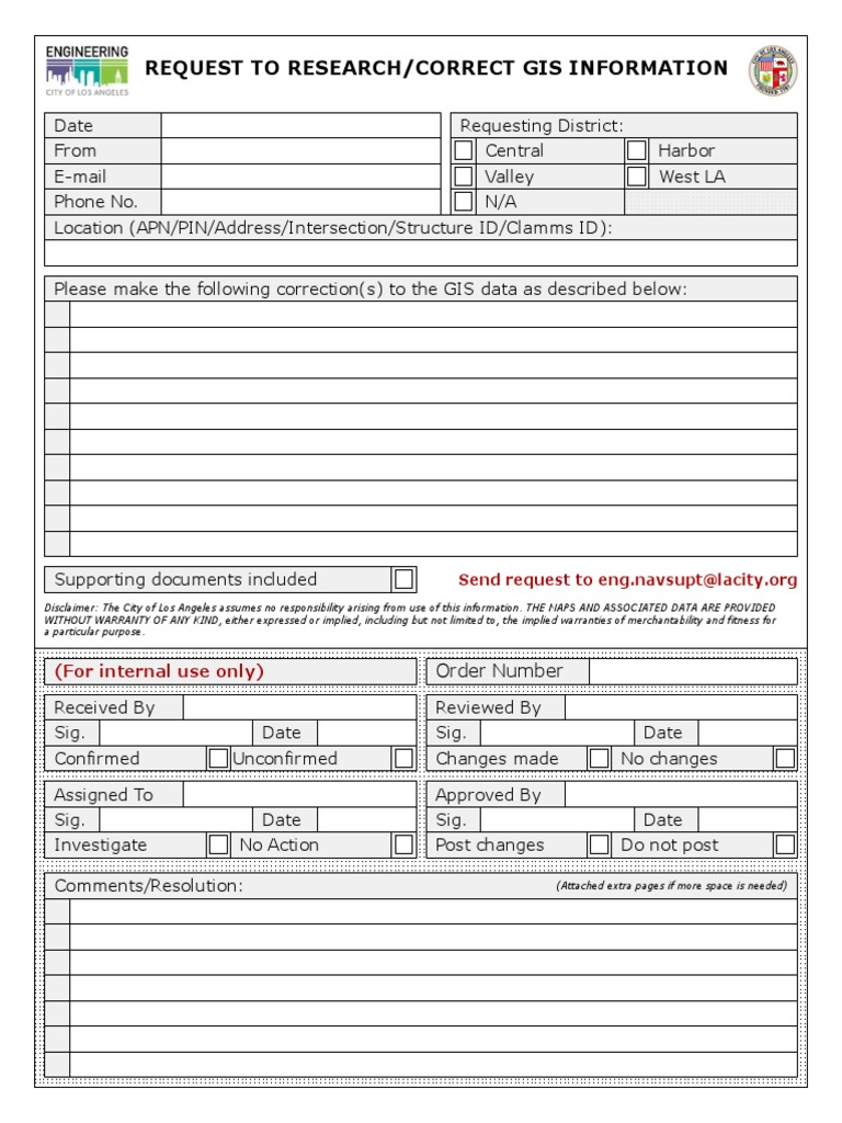 Request To Correct GIS - Editable | PDF