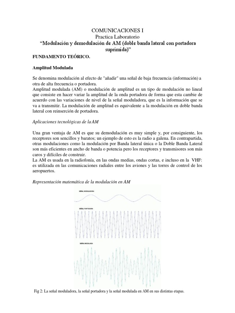 Lab 4 Modulacion y Demodulacion Am DSB Cs | PDF | Tecnología de información y comunicaciones ...