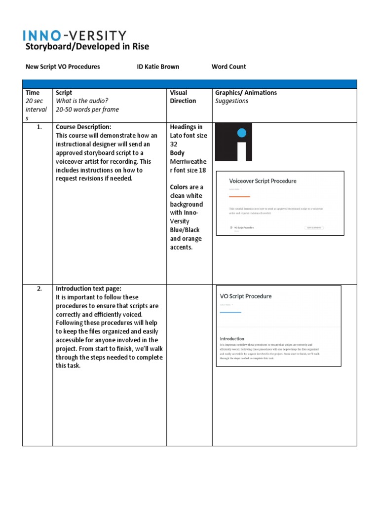 New Script VO Procedures Guide | PDF | Voice Over | Communication